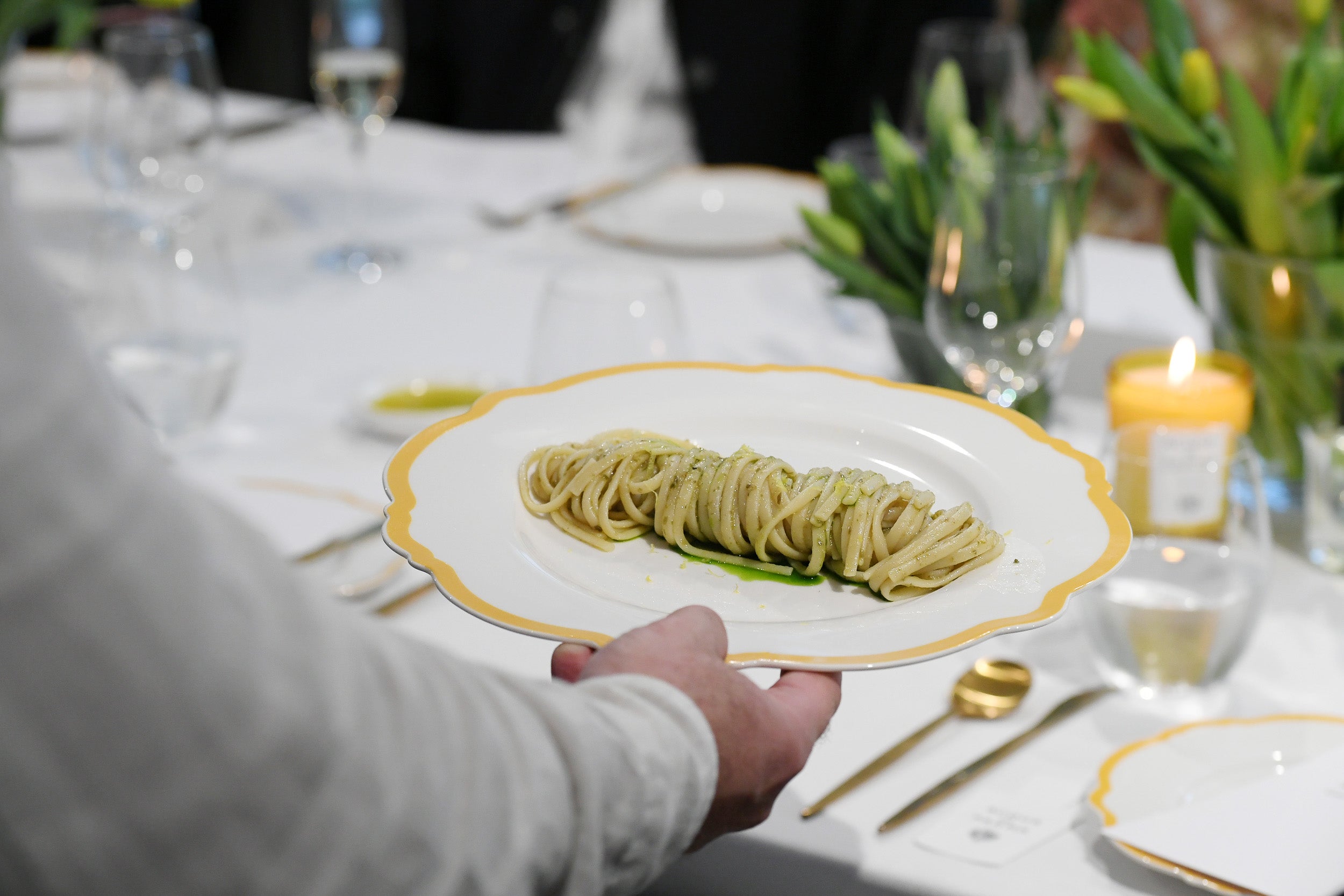 Acqua Di Parma styles our Yellow Wave Plates – In The Roundhouse