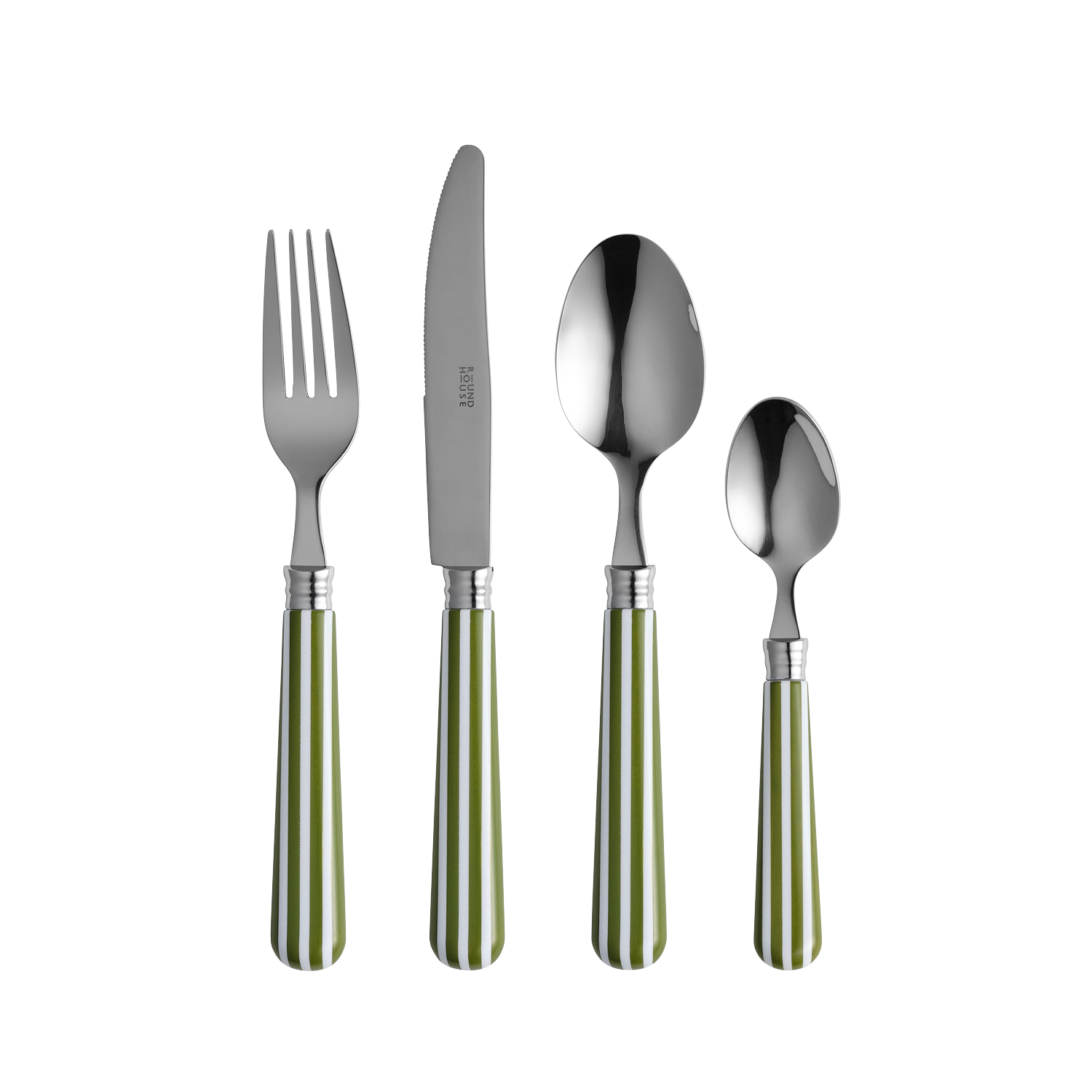 Green and White Stripe Cutlery – In The Roundhouse