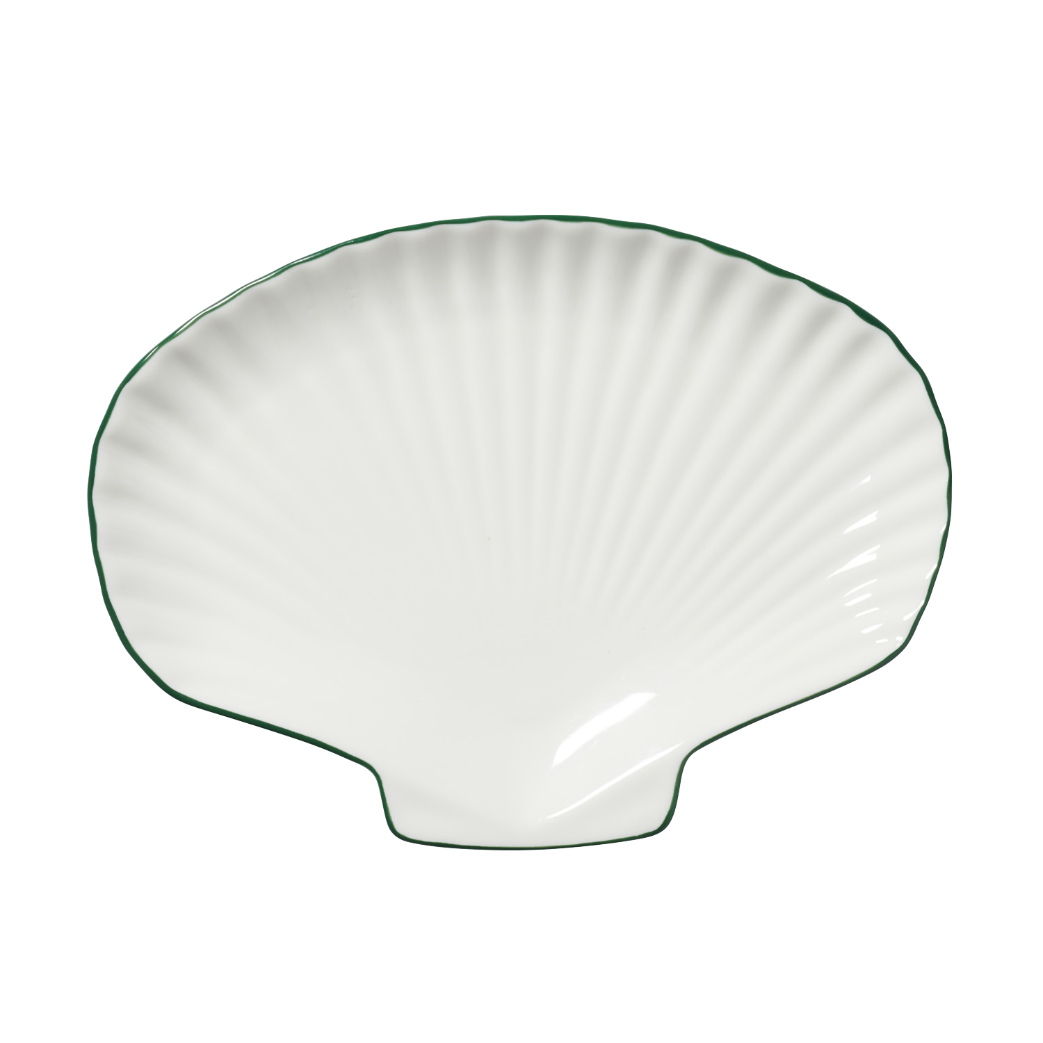 Shell Plate with Green Edge – In The Roundhouse