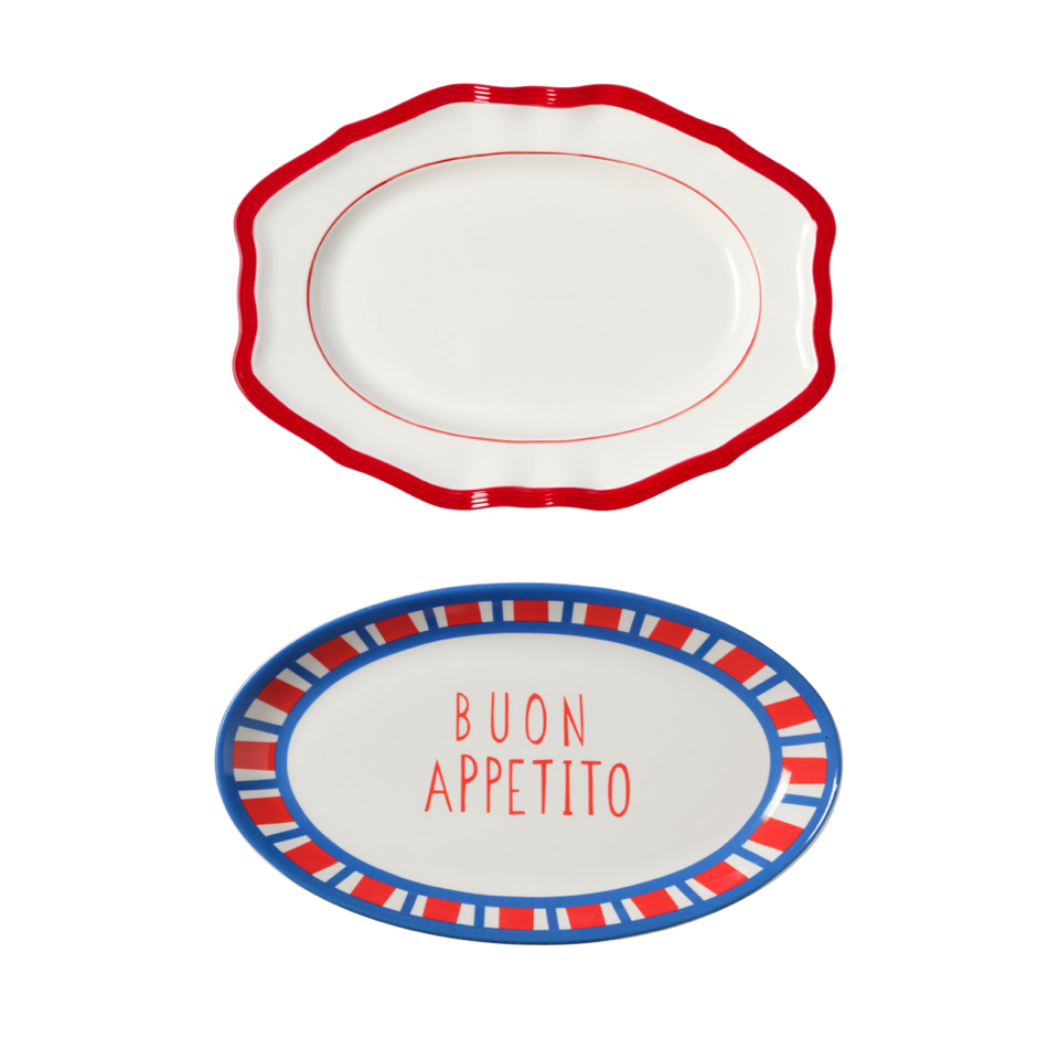 Red & Blue Platter Set – In The Roundhouse