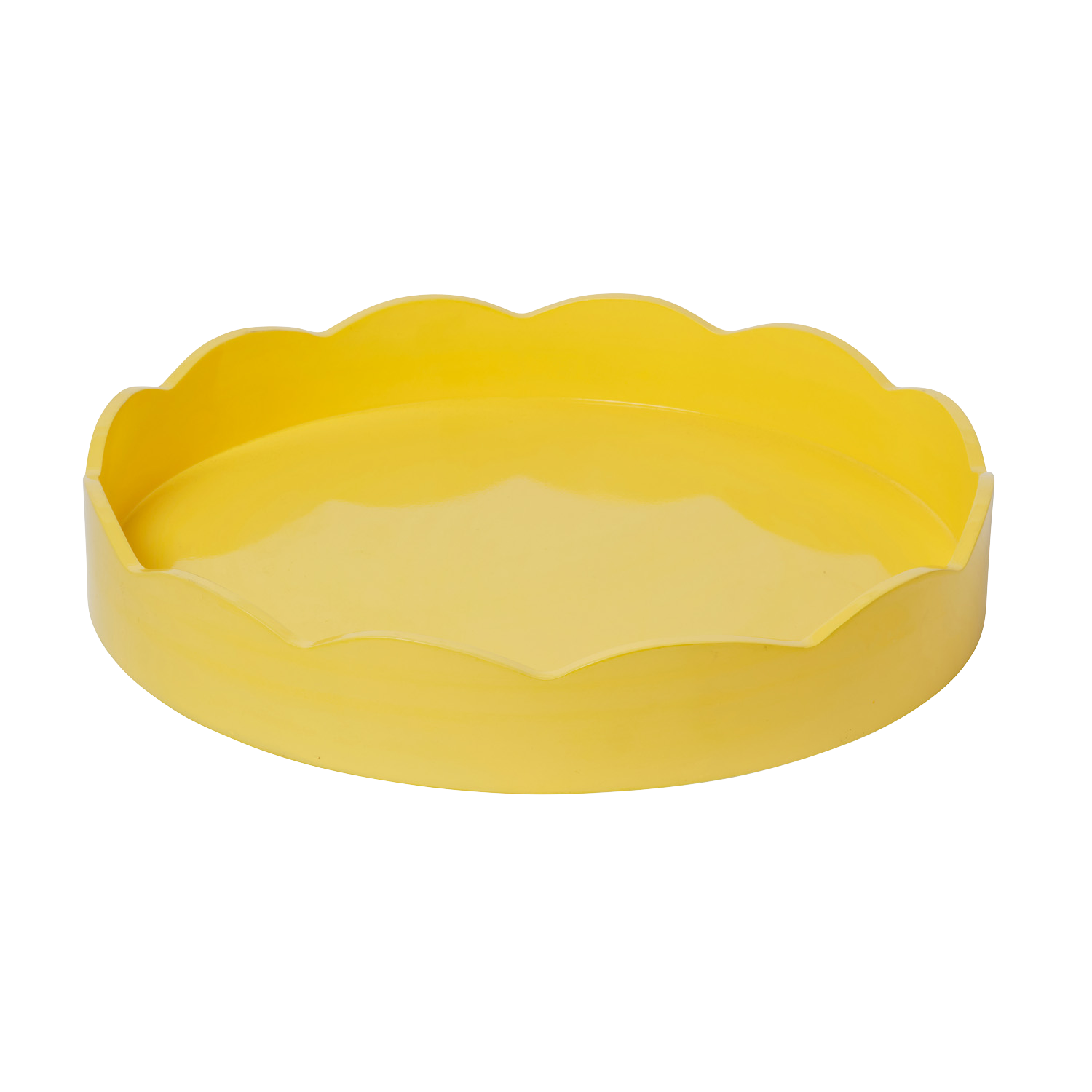 Large Round Yellow Scalloped Tray – In The Roundhouse