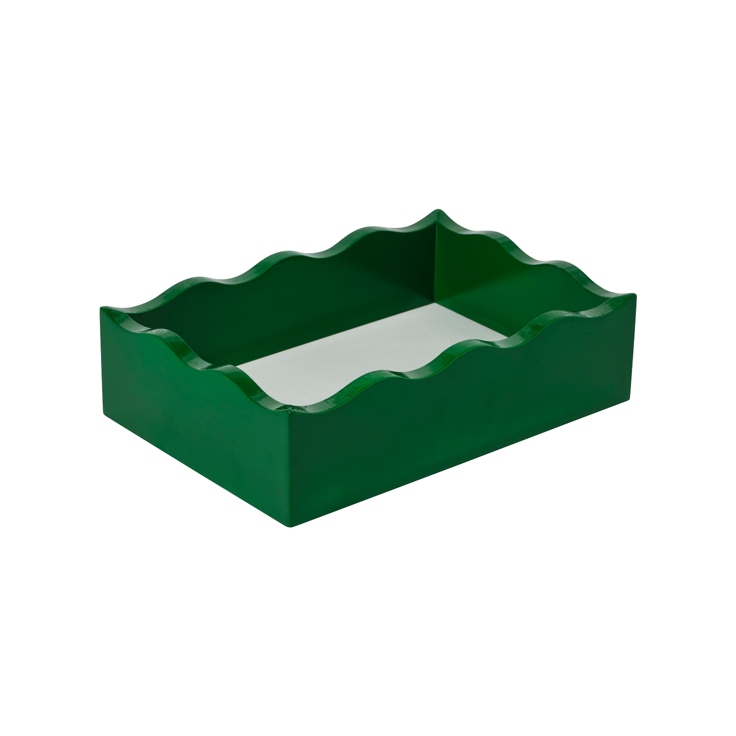 Small Green Rectangular Scalloped Tray – In The Roundhouse